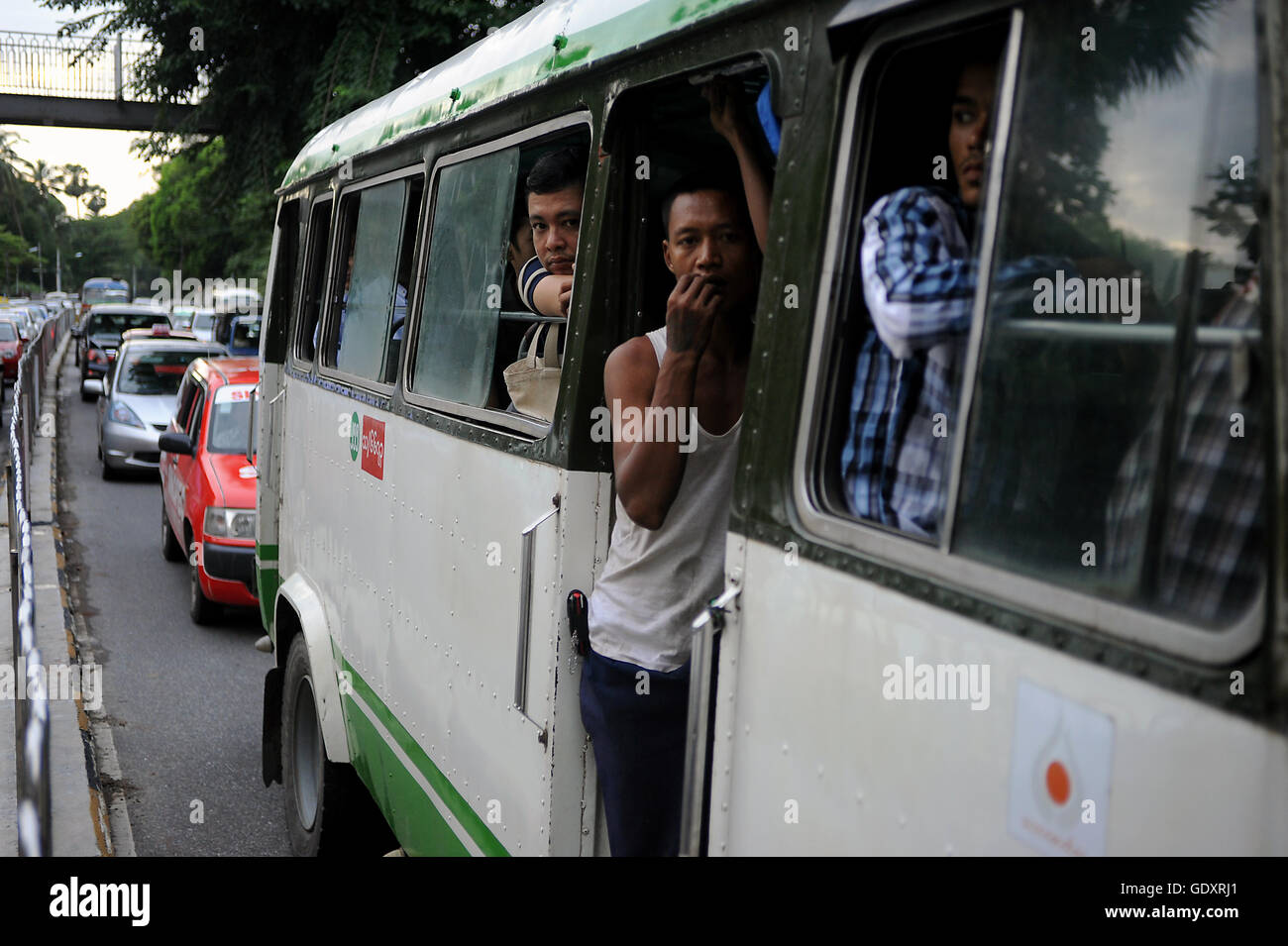 MYANMAR. Yangon. 2013. Local bus Stock Photo - Alamy
