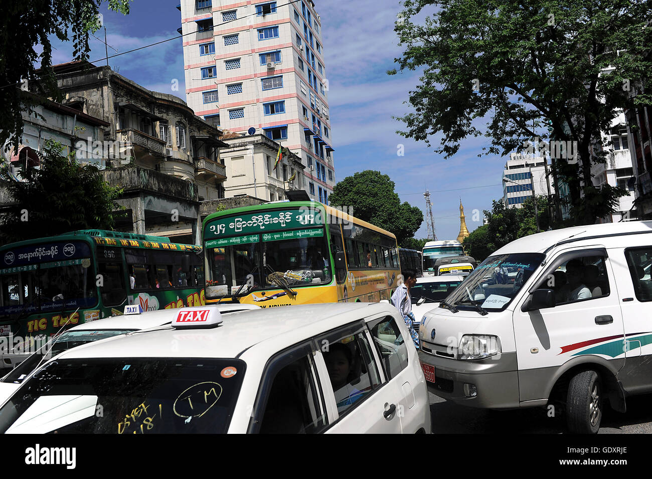 2014 in the former burmese capital city of rangoon yangon hi-res stock ...