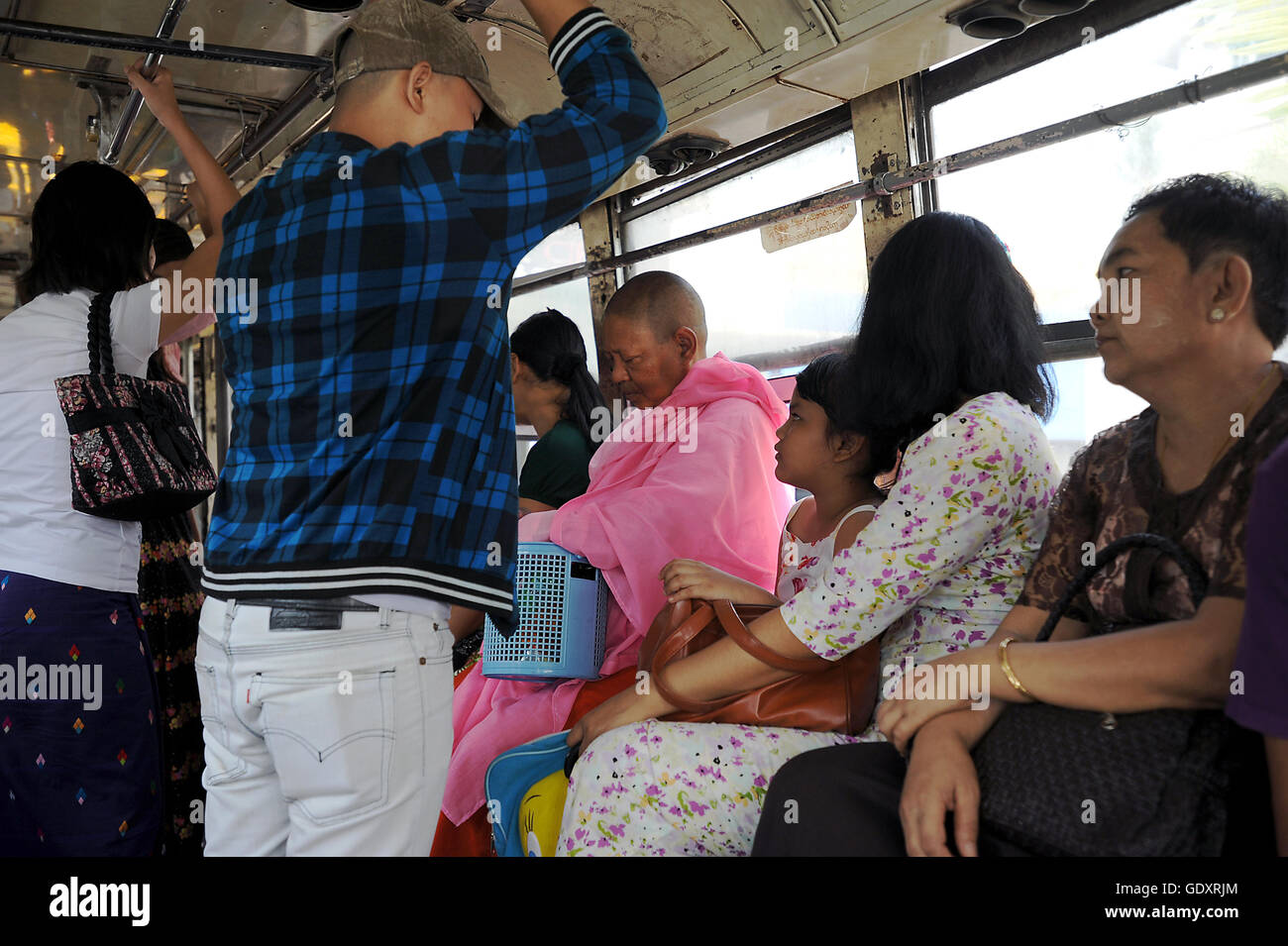MYANMAR. Yangon. 2014. Local bus Stock Photo - Alamy