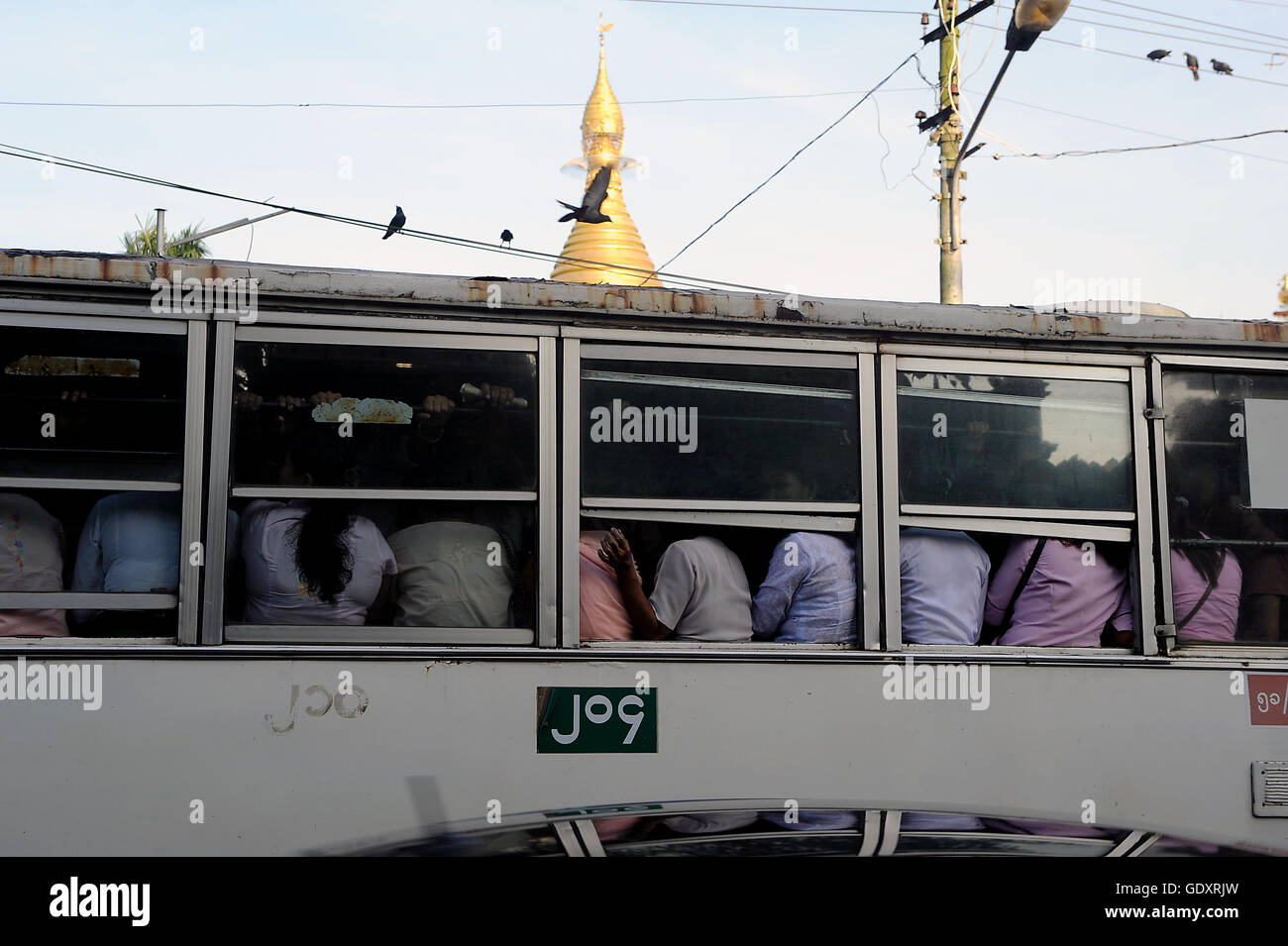 MYANMAR. Yangon. 2013. Local bus Stock Photo - Alamy