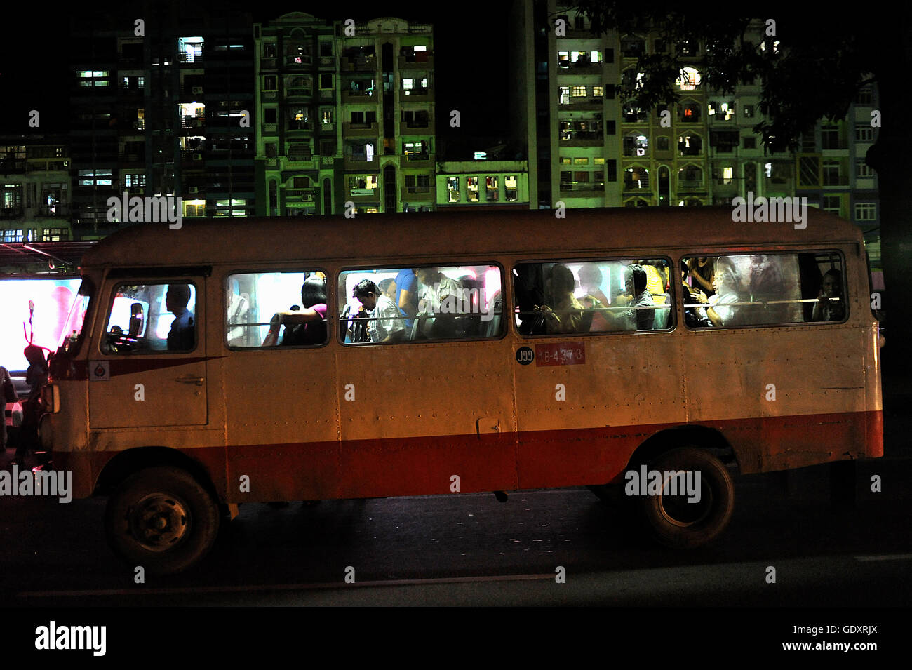 MYANMAR. Yangon. 2014. Local bus Stock Photo - Alamy