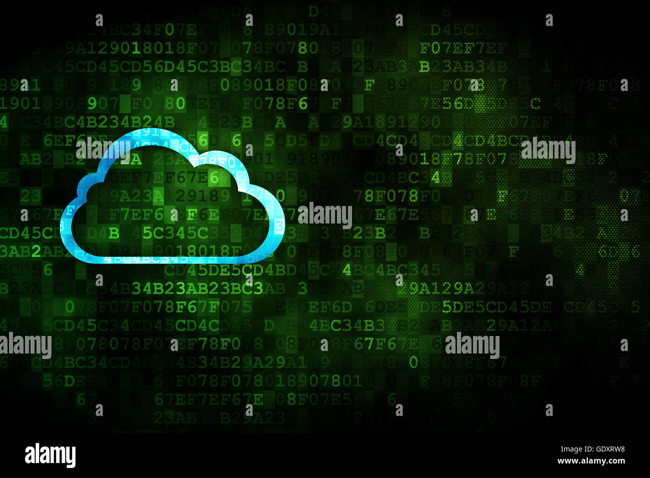 Cloud computing concept: Cloud on digital background Stock Photo - Alamy