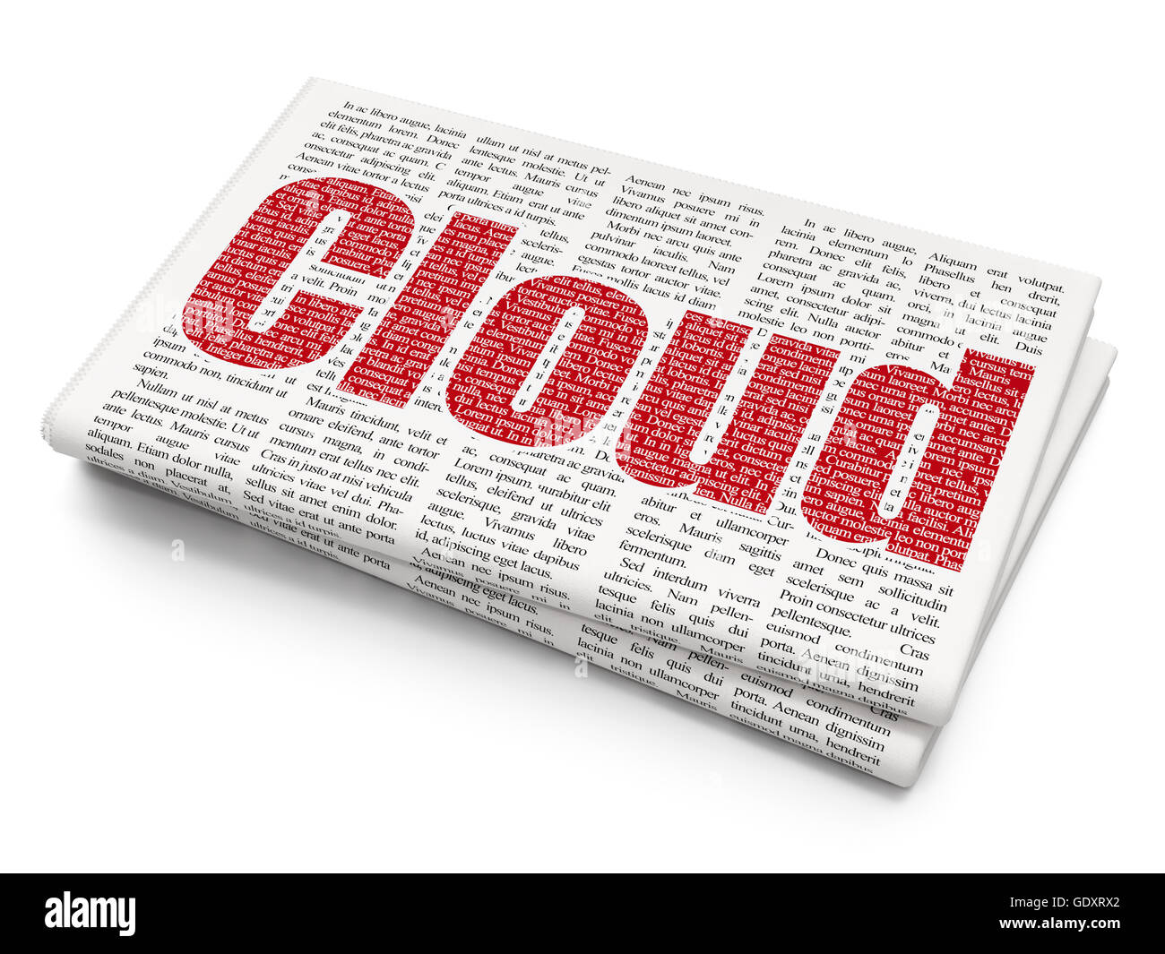 Cloud technology concept: Cloud on Newspaper background Stock Photo - Alamy