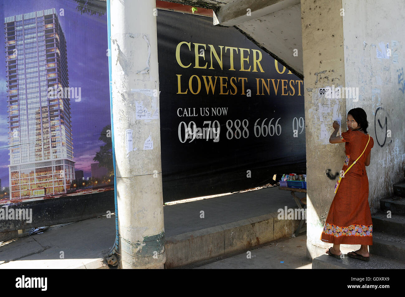MYANMAR. Yangon. 2015. Building project Stock Photo - Alamy