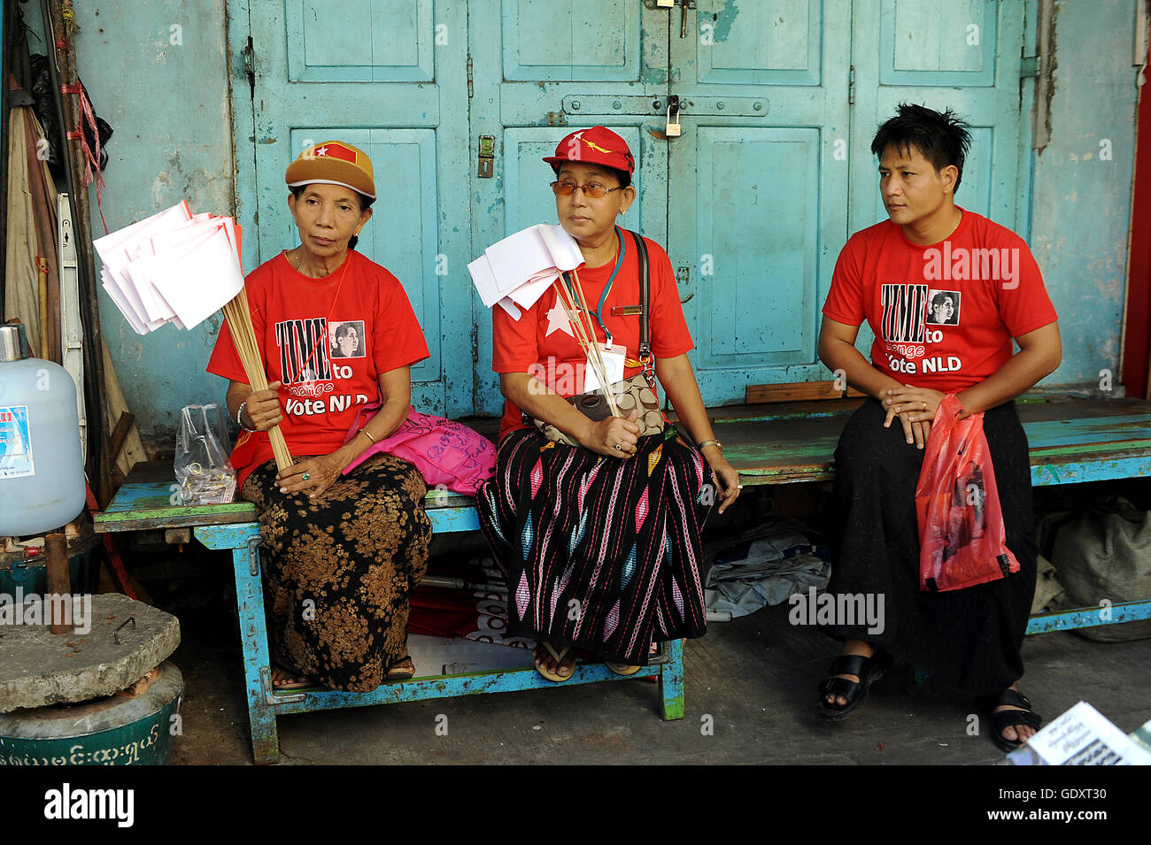 Myanmar burma rangoon flag in hi-res stock photography and images - Alamy