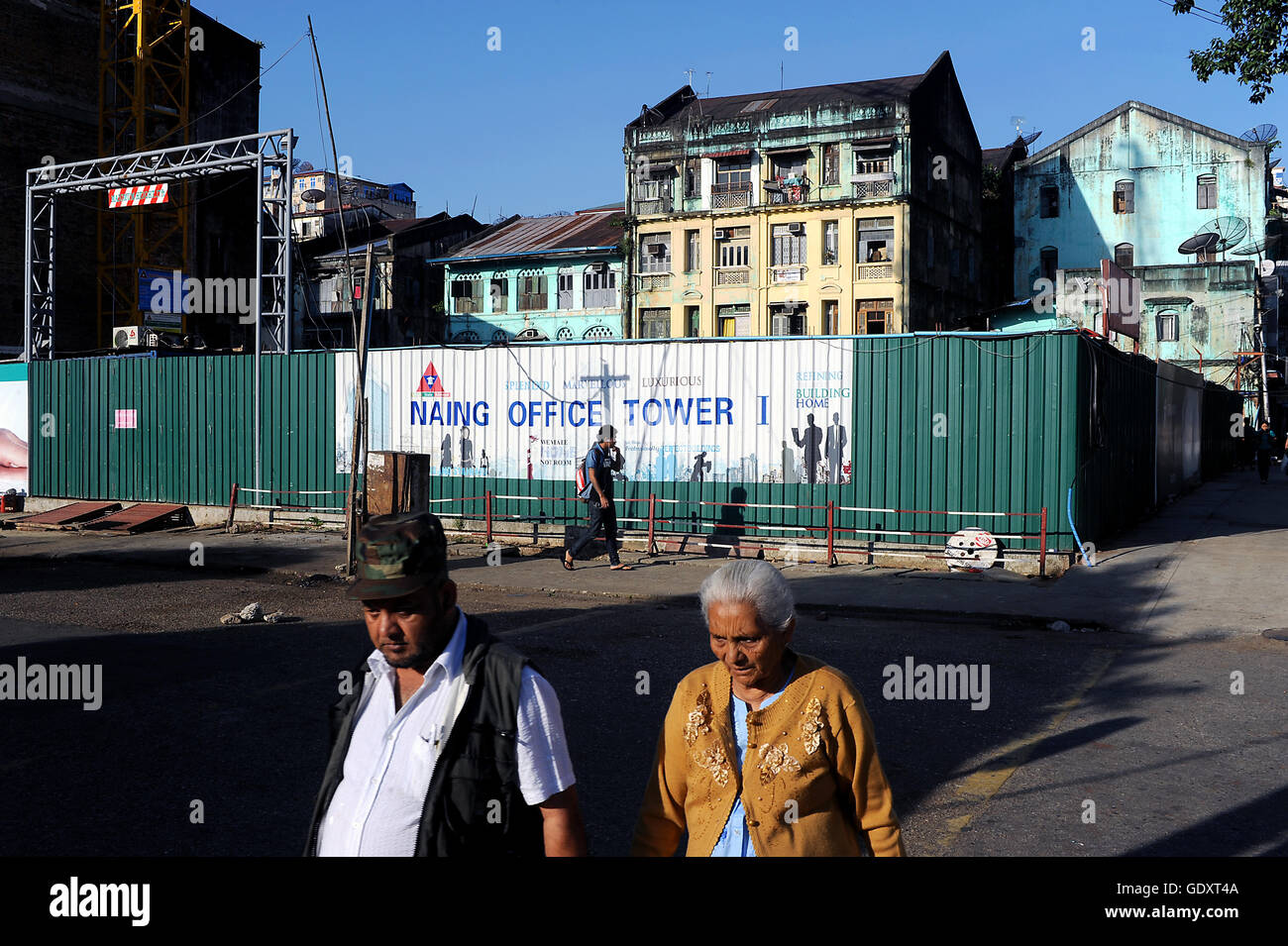 MYANMAR. Yangon. 2013. Building site Stock Photo - Alamy