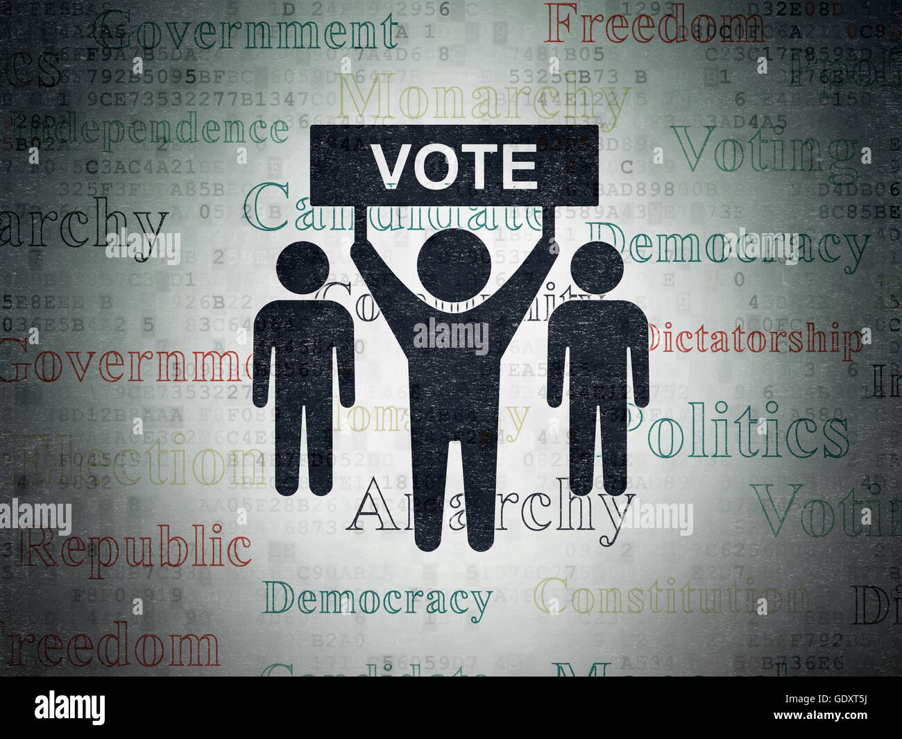 Politics concept: Election Campaign on Digital Data Paper background ...