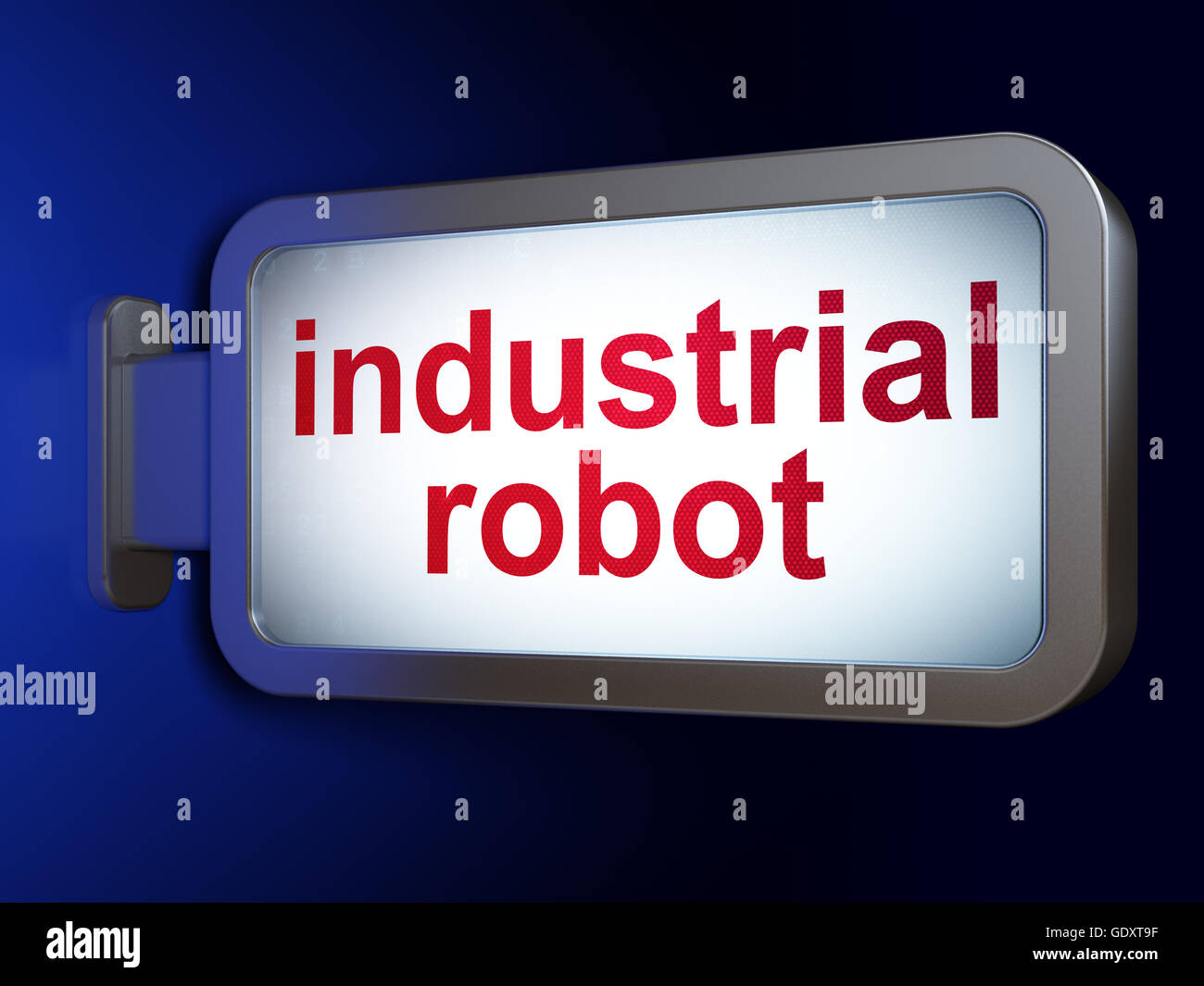Industry concept: Industrial Robot on billboard background Stock Photo ...