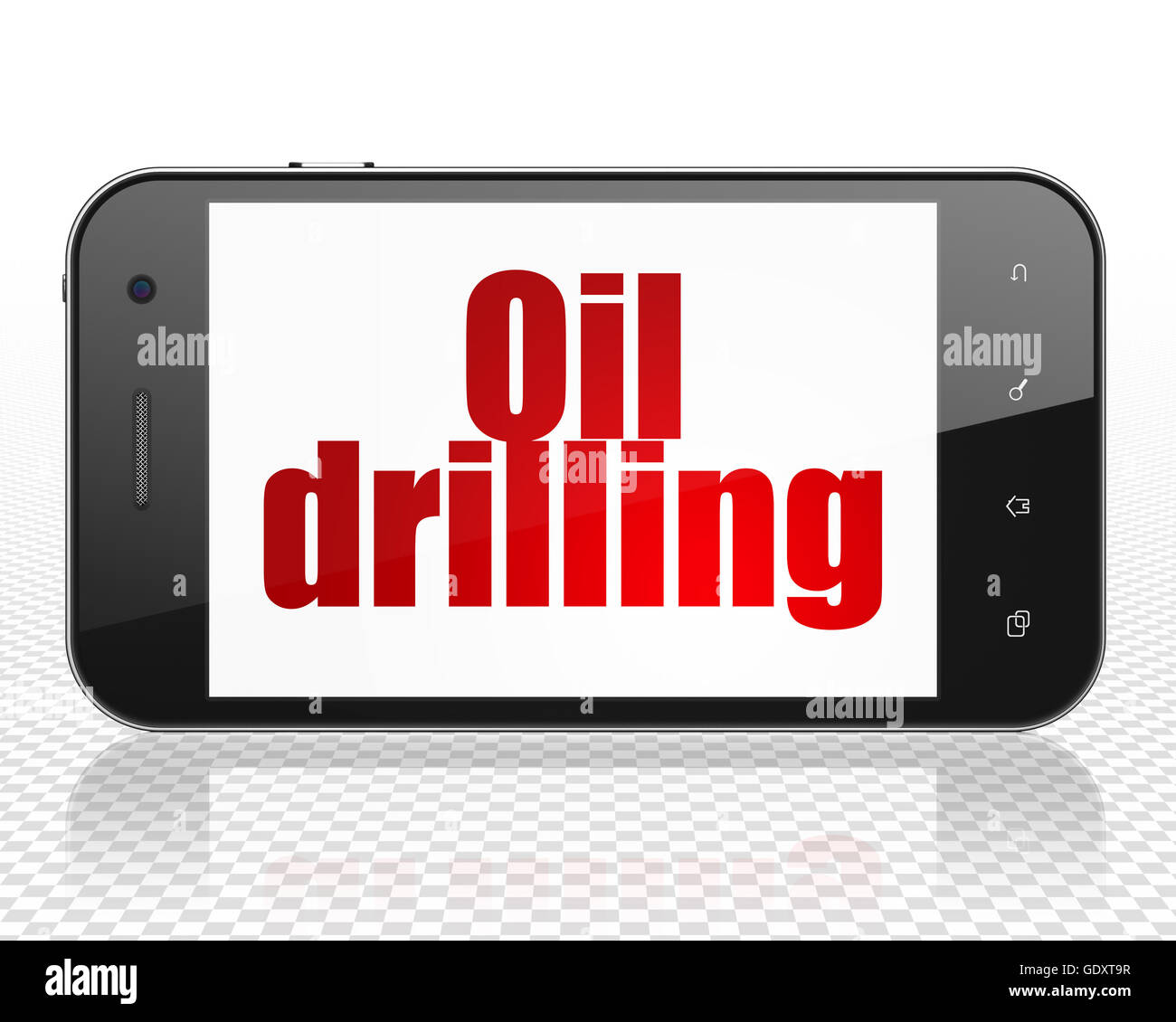 Manufacuring concept: Smartphone with Oil Drilling on display Stock ...
