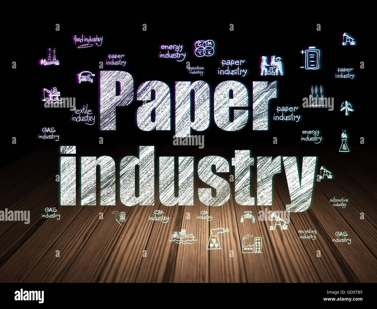 Industry concept: Paper Industry in grunge dark room Stock Photo - Alamy