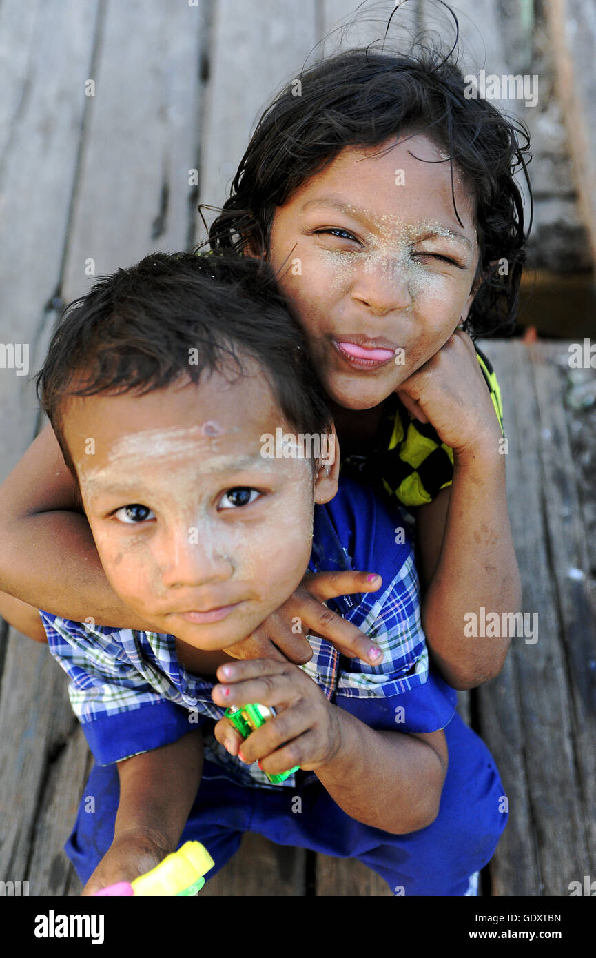 MYANMAR. Yangon. 2014. Children Stock Photo - Alamy