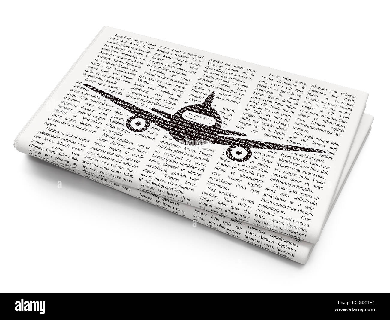 Travel concept: Aircraft on Newspaper background Stock Photo - Alamy