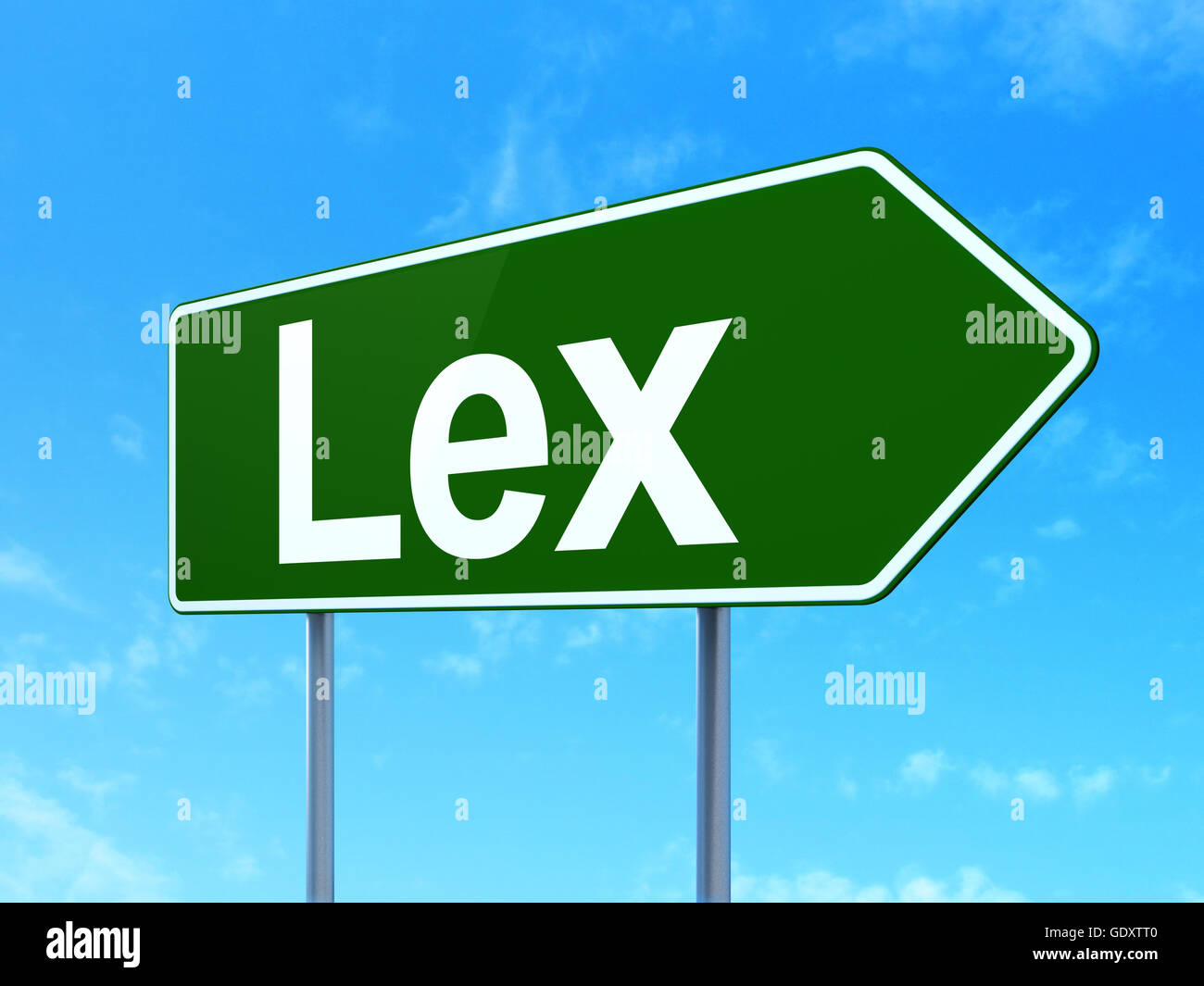 Law concept: Lex on road sign background Stock Photo - Alamy