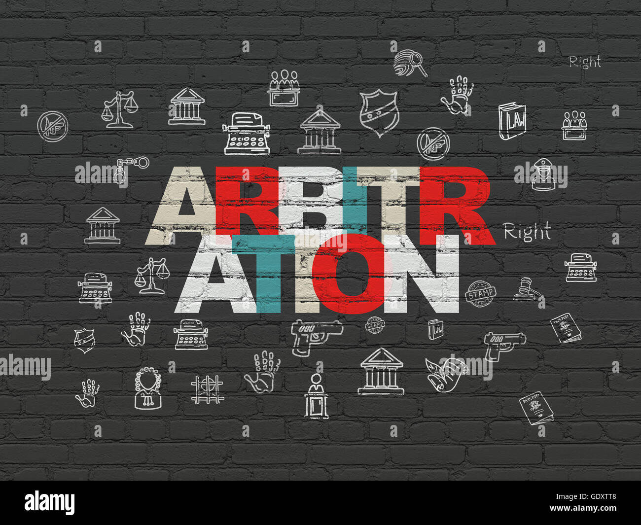 Law concept: Arbitration on wall background Stock Photo - Alamy