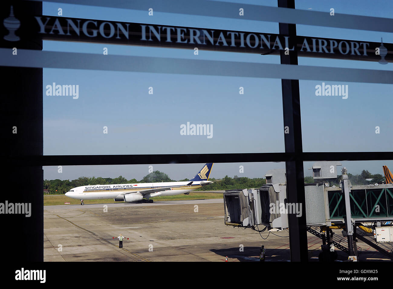 MYANMAR. Yangon. 2015. Yangon International Airport Stock Photo - Alamy