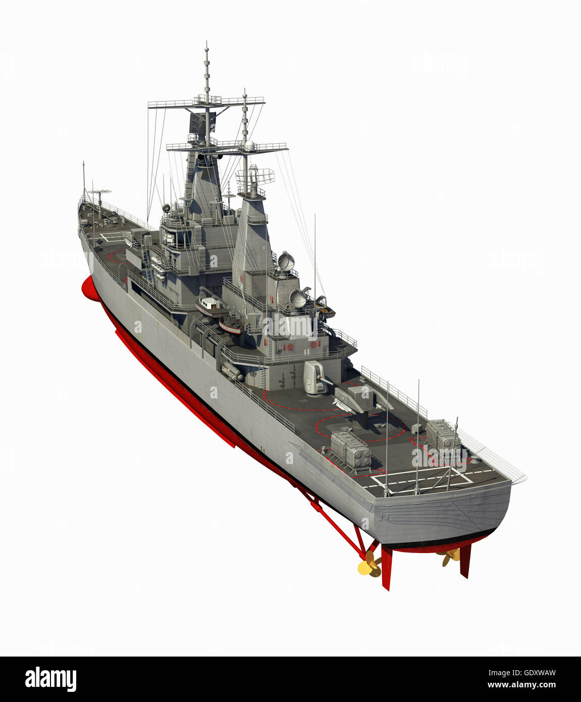 Modern Warship Over White Background Stock Photo - Alamy