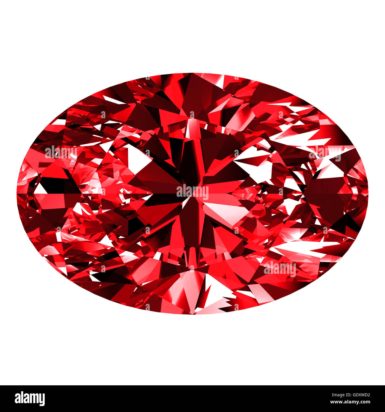 Ruby Oval Over White Background Stock Photo - Alamy