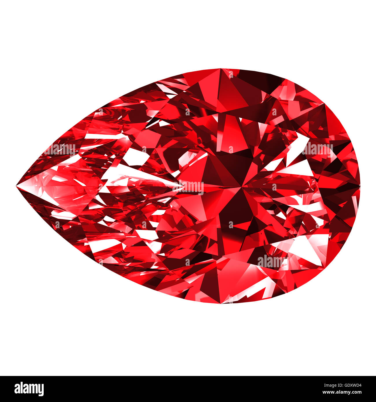 Ruby Pear Over White Background Stock Photo - Alamy