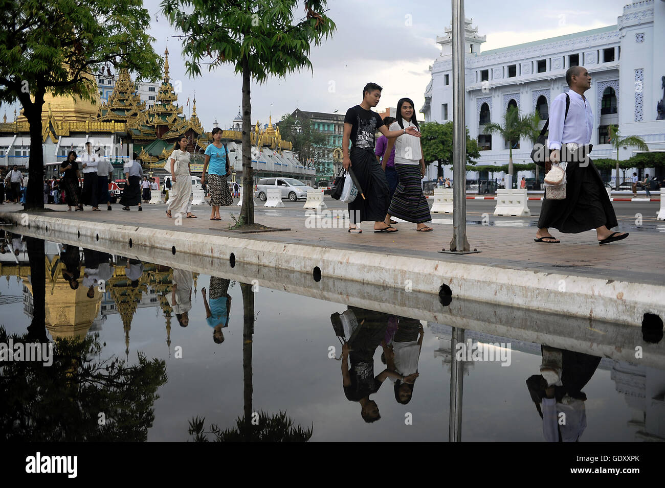 MYANMAR. Yangon. 2014. Street scene Stock Photo - Alamy