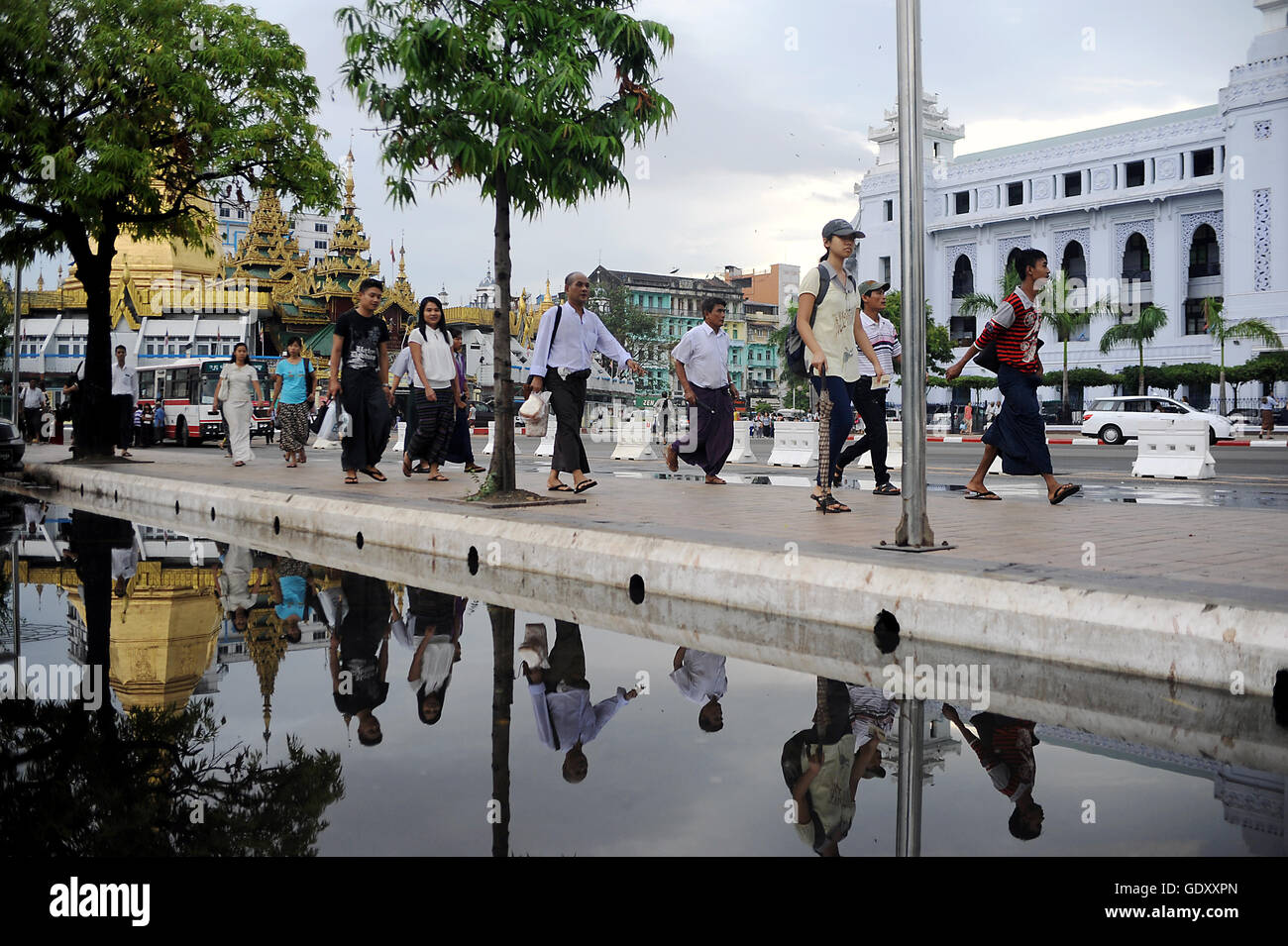 MYANMAR. Yangon. 2014. Street scene Stock Photo - Alamy