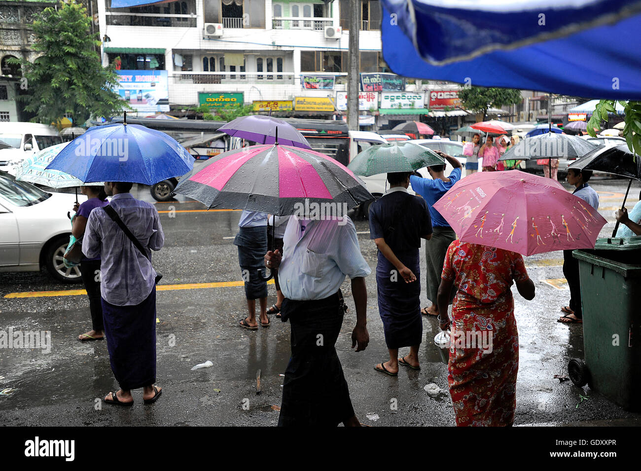 MYANMAR. Yangon. 2014. Rainy season Stock Photo - Alamy