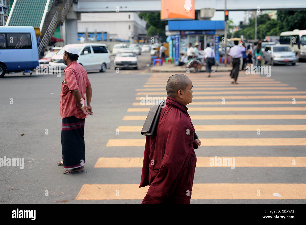 MYANMAR. Yangon. 2014. Street scene Stock Photo - Alamy
