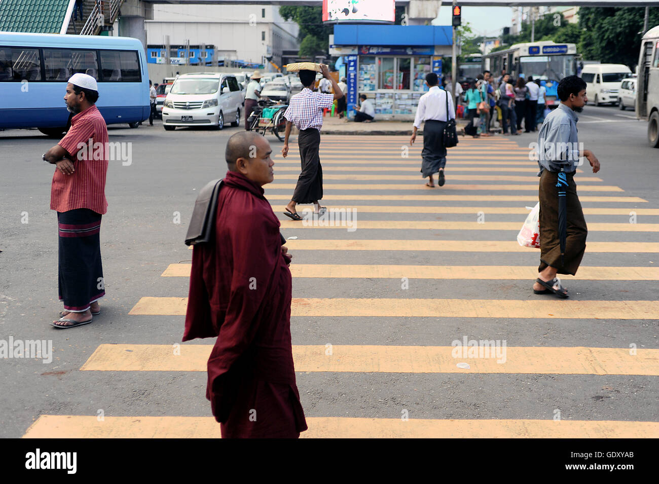 MYANMAR. Yangon. 2014. Street scene Stock Photo - Alamy