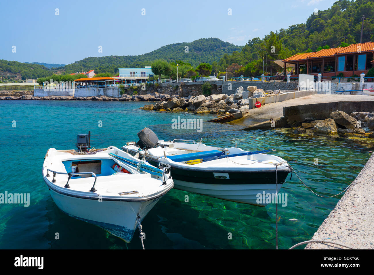 The small fishing village of Kamiros Skala Rhodes Dodecanese Greece ...