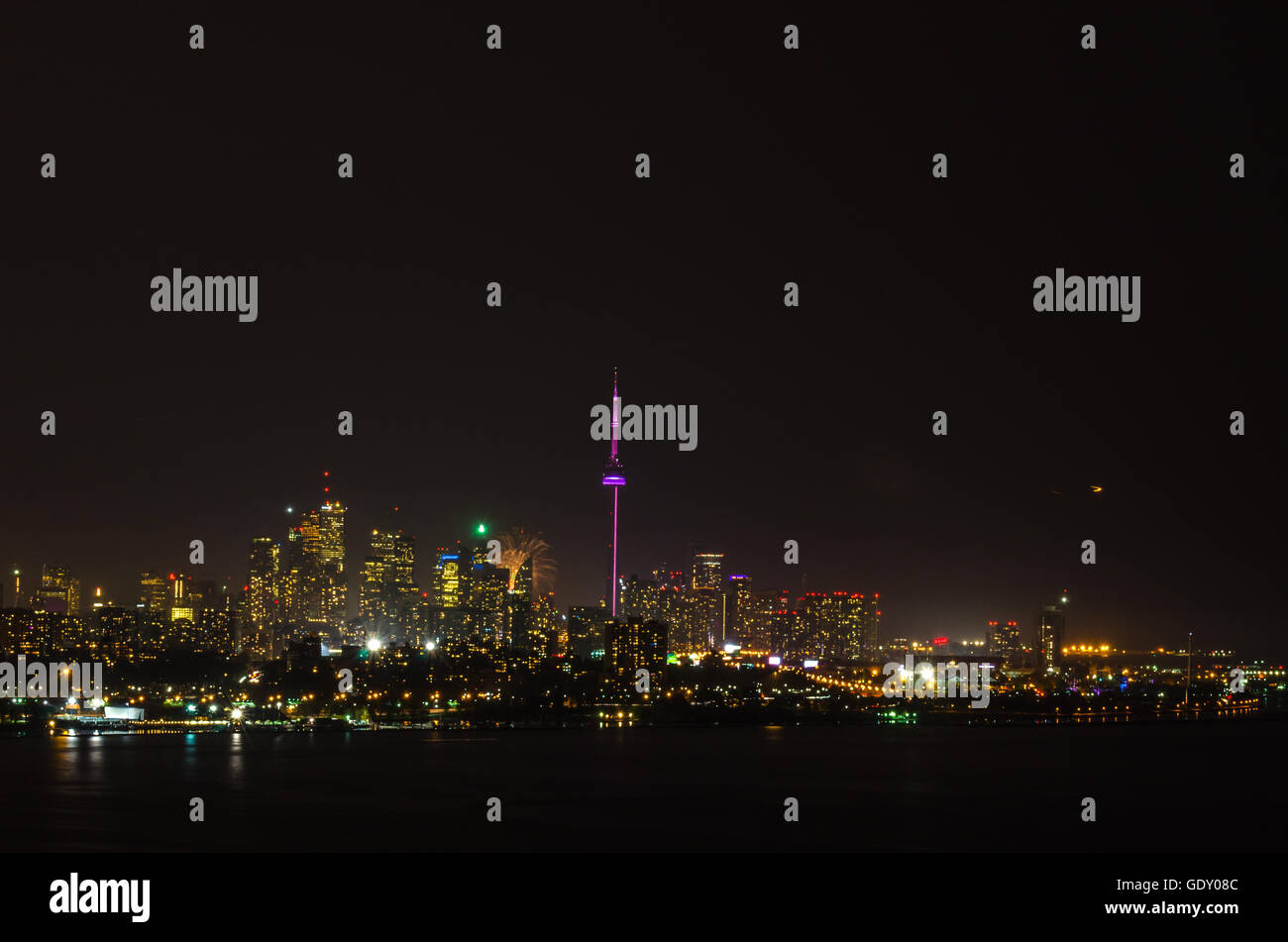 Lights of Toronto buildings at night time Stock Photo - Alamy