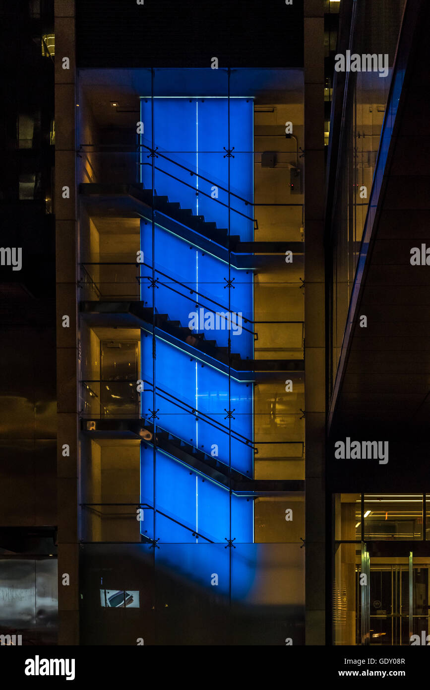 Blue stairs on dark background. Toronto, Canada Stock Photo - Alamy