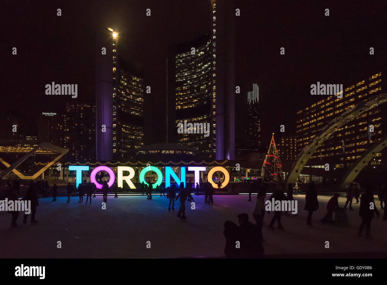 Toronto ice skating open air hi-res stock photography and images - Alamy