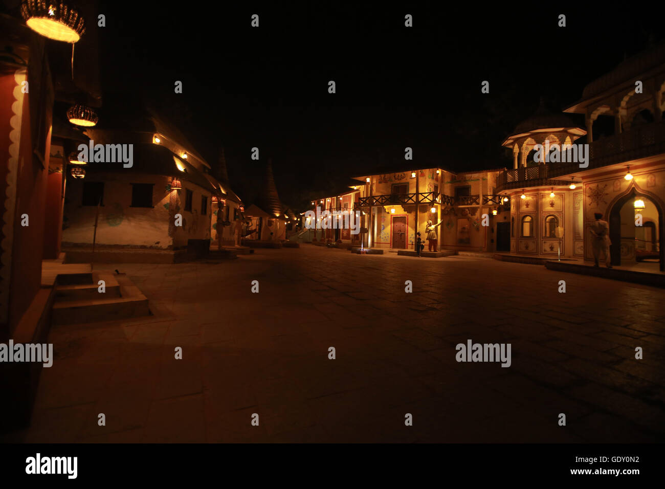 night overlooking the pink city of Jaipur in the Indian state of ...