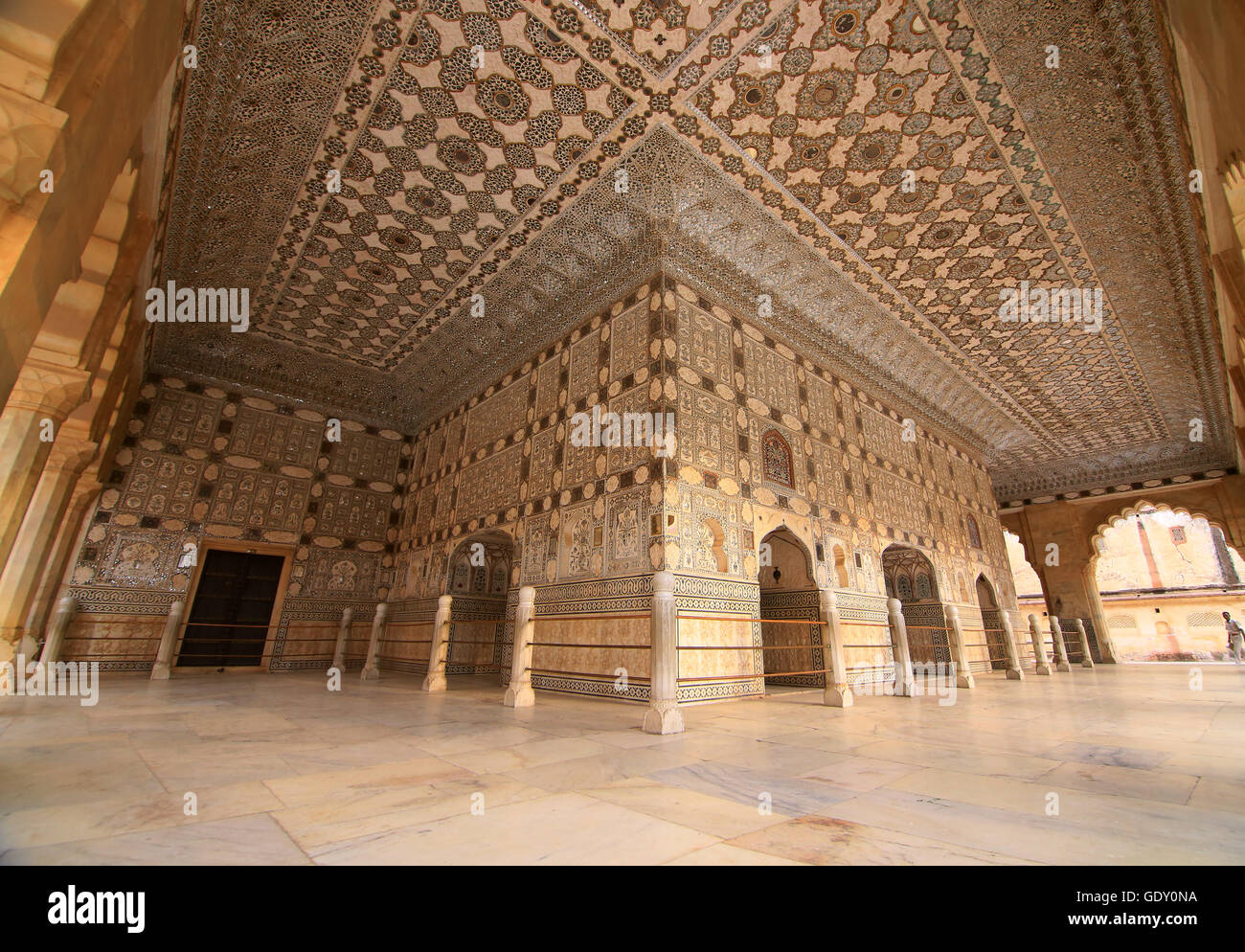 Fort overlooking the pink city of Jaipur in the Indian state of ...