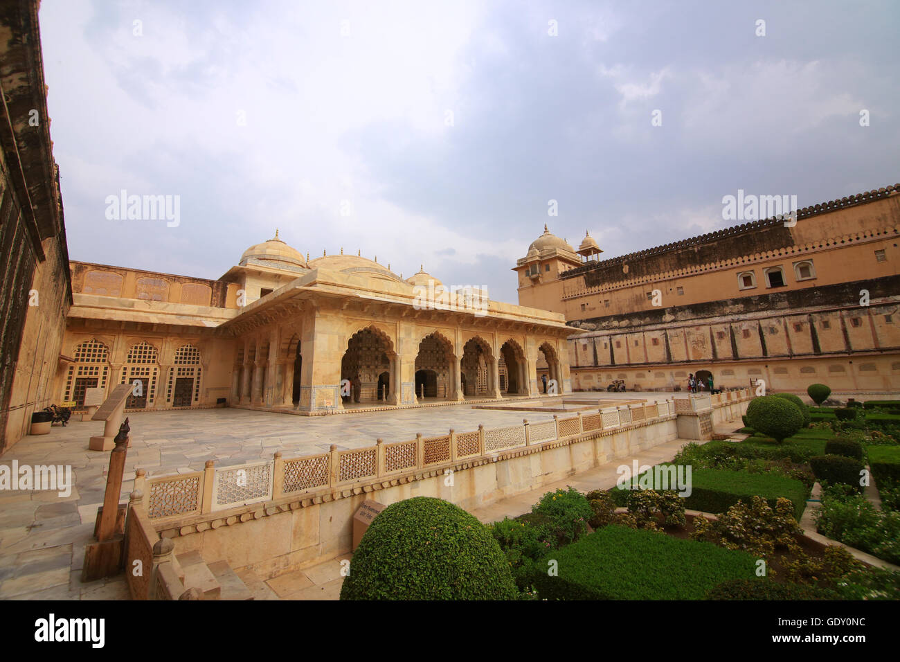 Fort overlooking the pink city of Jaipur in the Indian state of ...