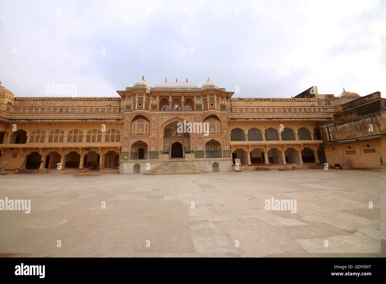 Fort overlooking the pink city of Jaipur in the Indian state of ...