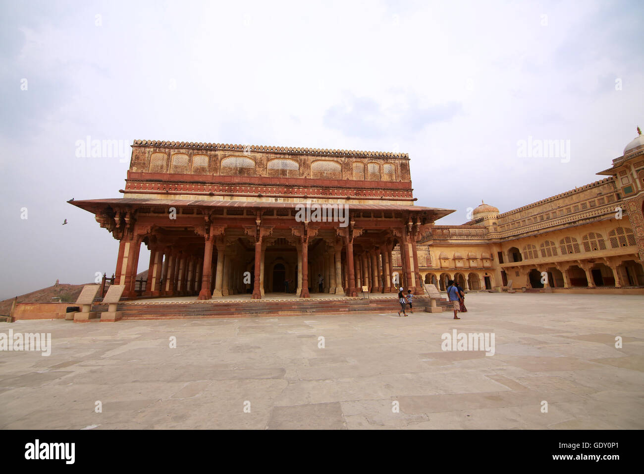 Fort overlooking the pink city of Jaipur in the Indian state of ...
