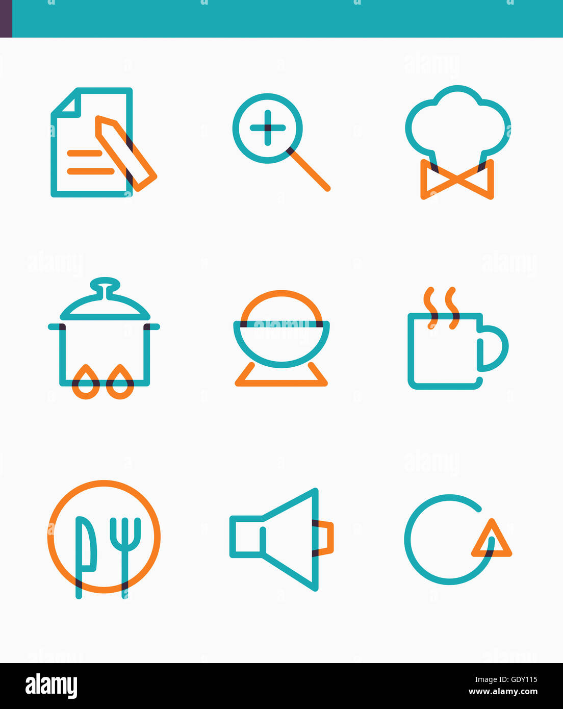 Set of various simple line icons Stock Photo - Alamy