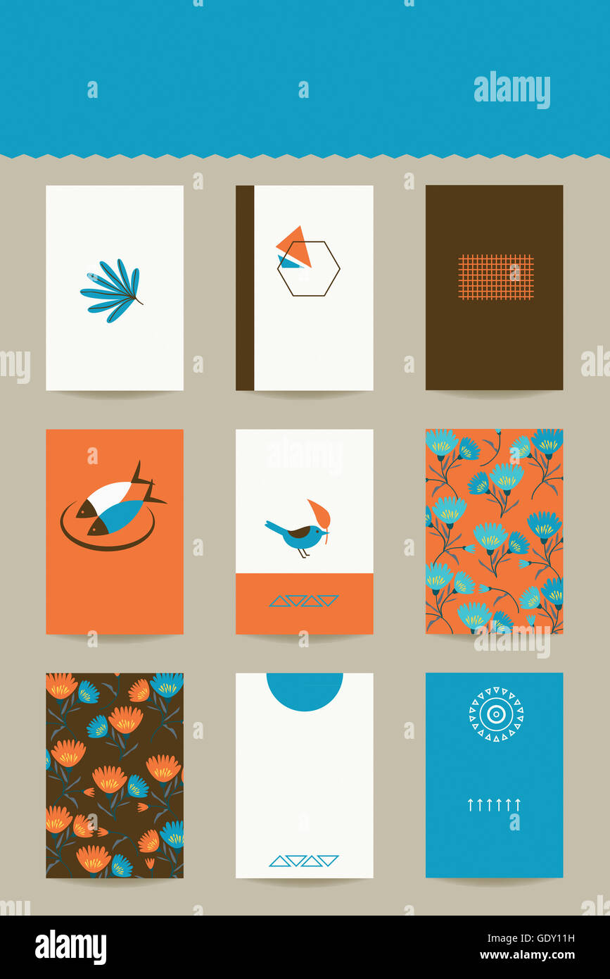 Set of various invitation cards Stock Photo - Alamy