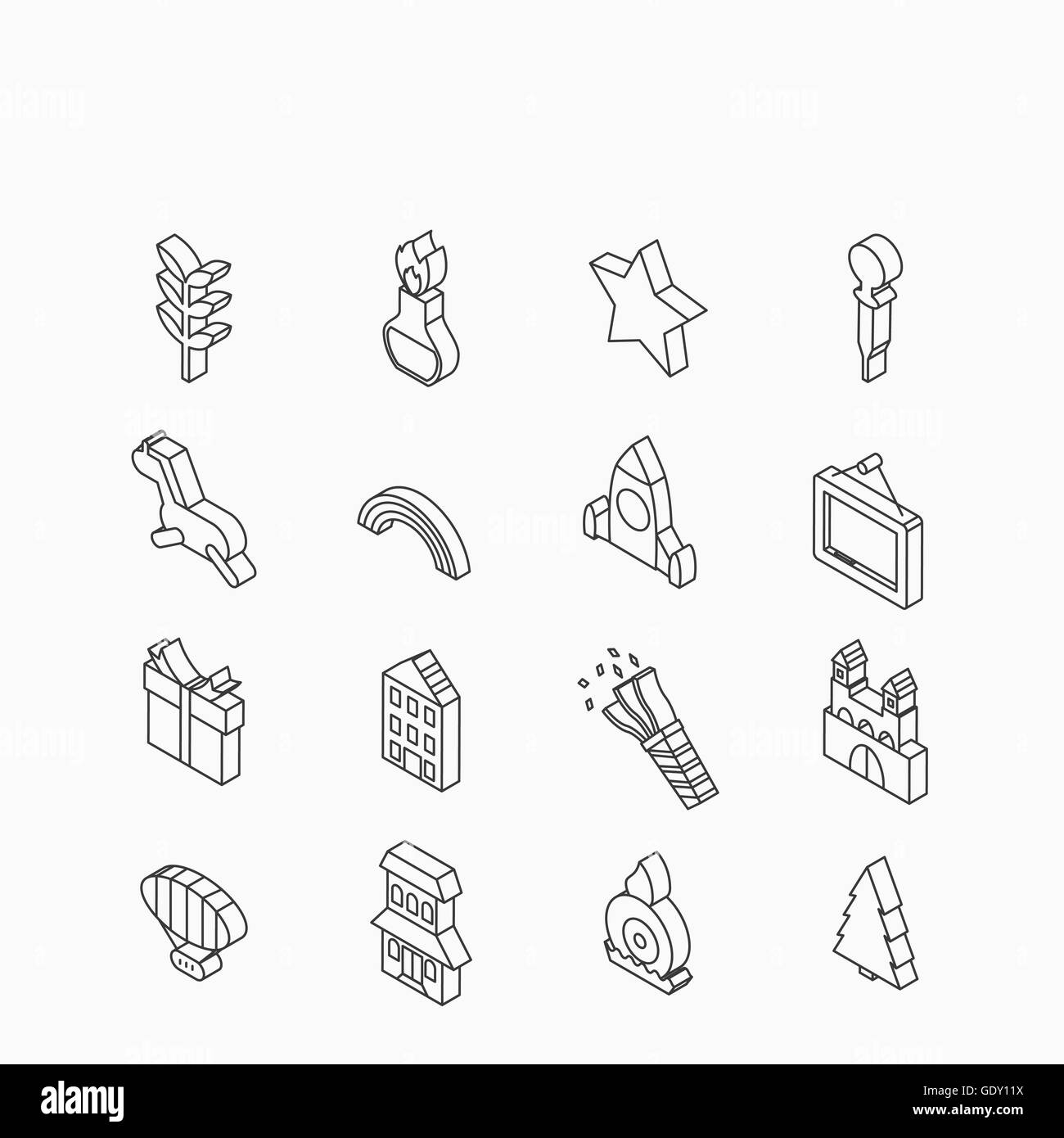 Set of various line icons Stock Photo - Alamy