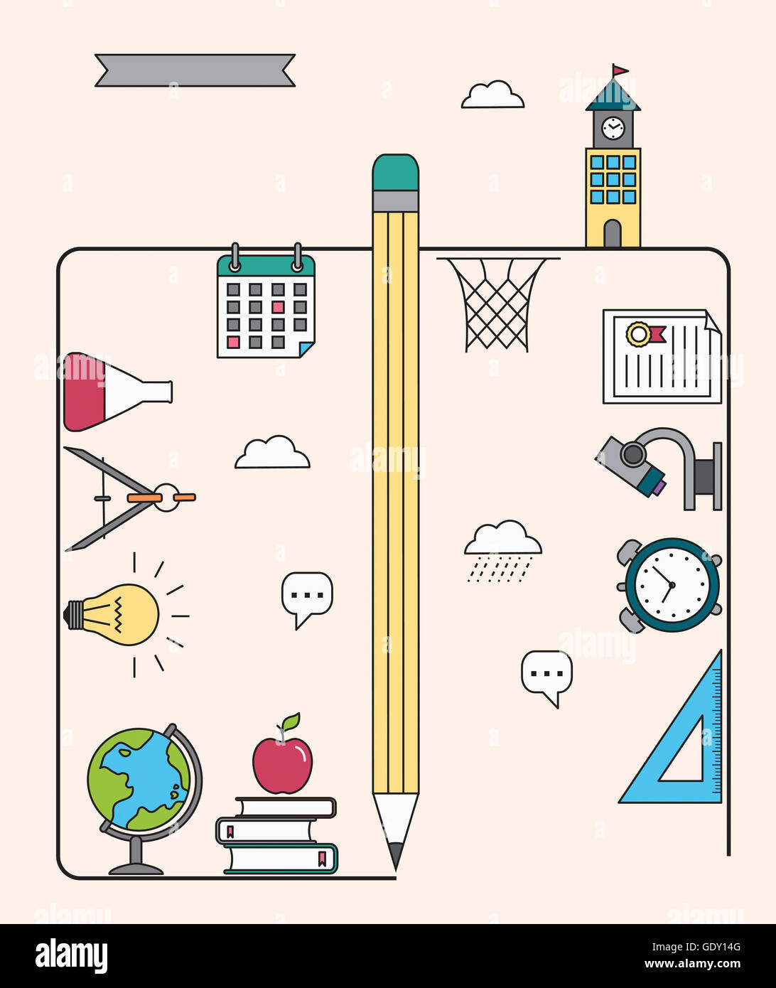 Illustration related to school education Stock Photo - Alamy