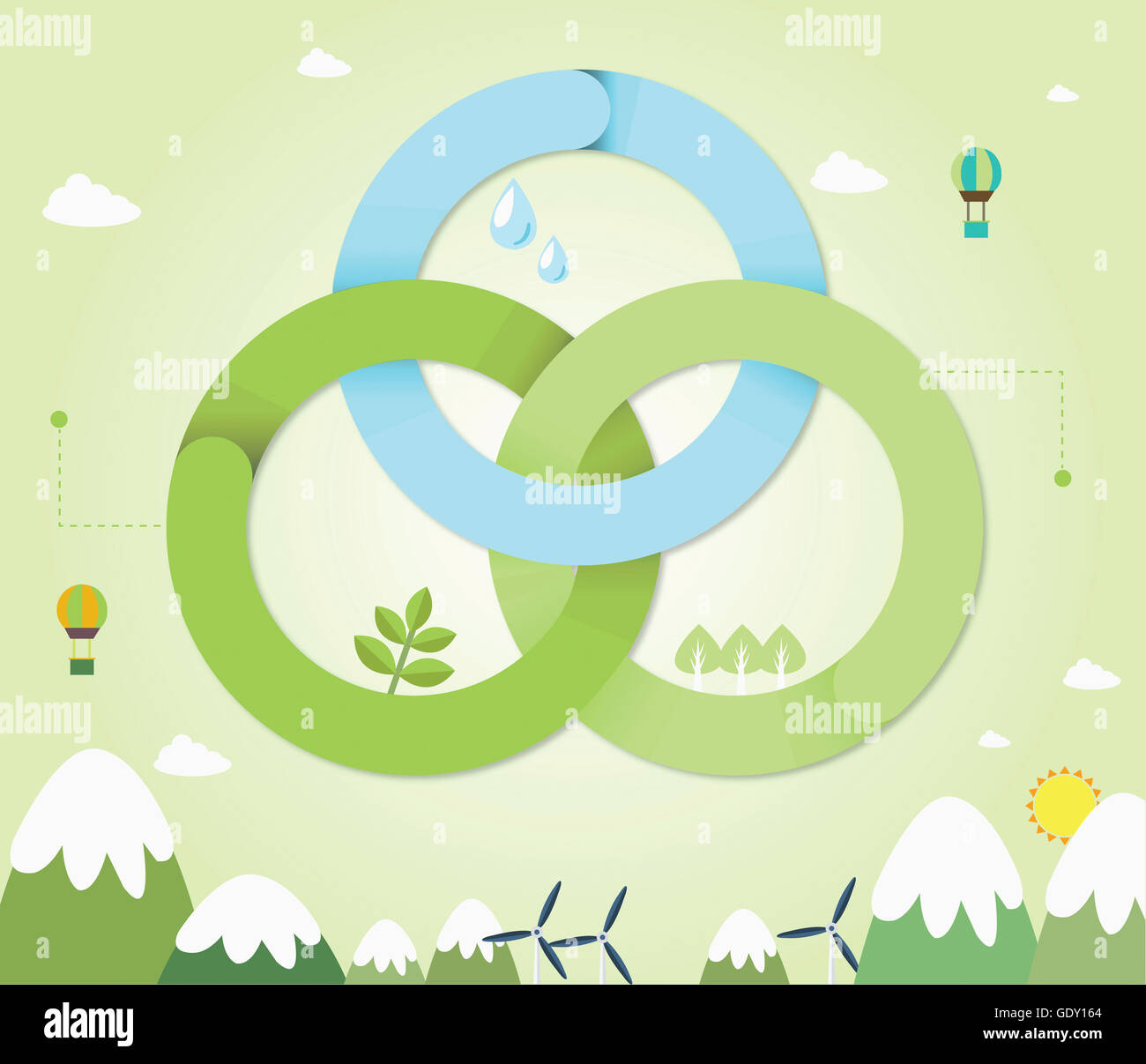 Infographic diagrams of circles related to environmental protection ...