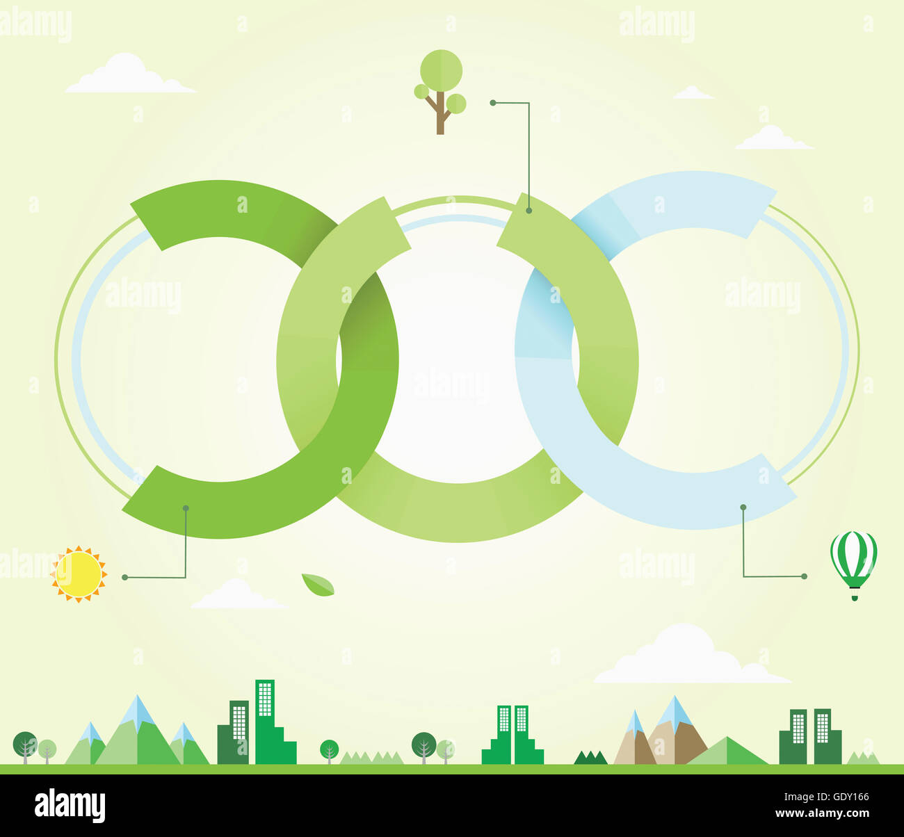 Infographic diagrams of circles related to environmental protection ...