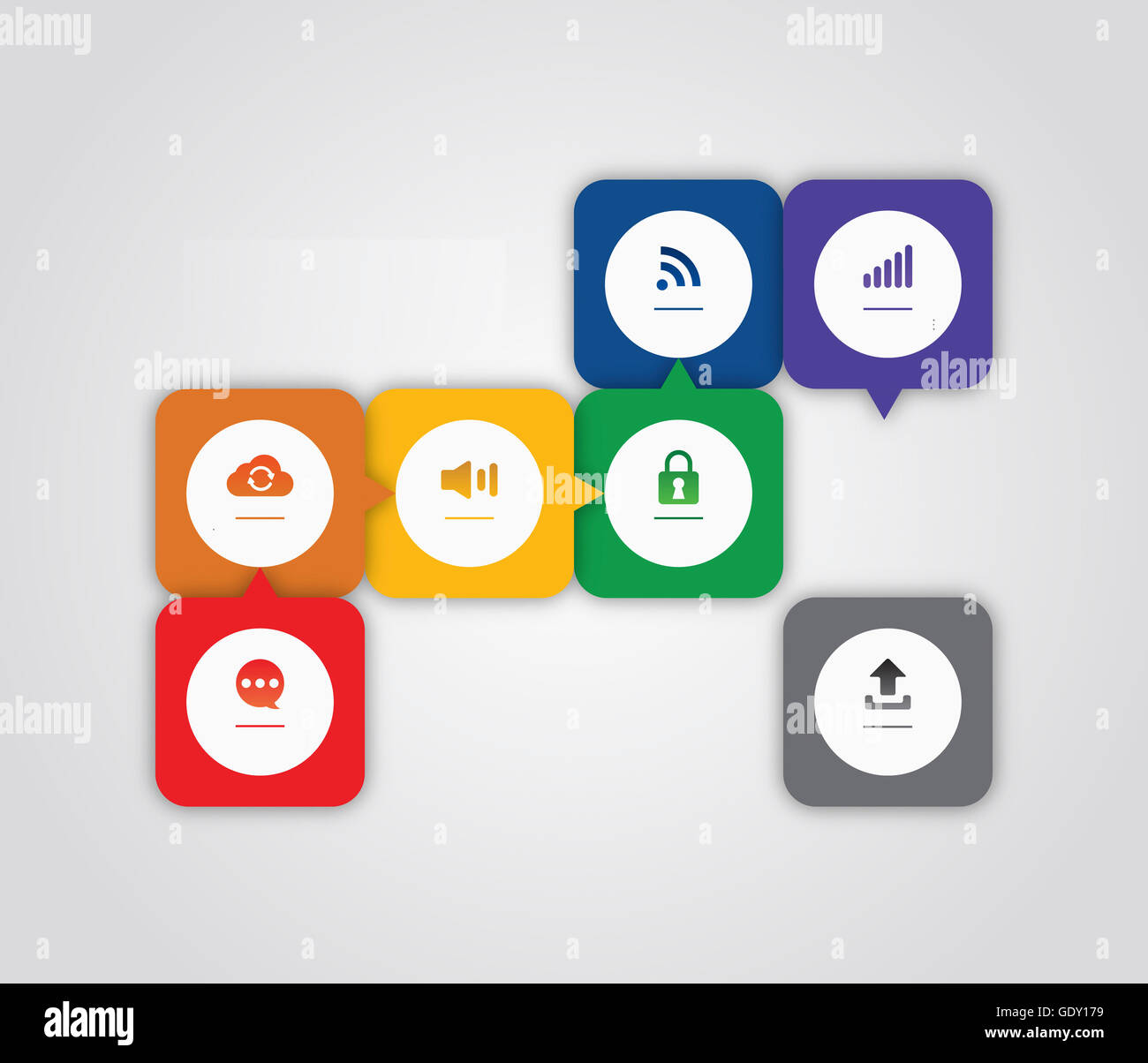 Infographic diagram with simple icons Stock Photo - Alamy