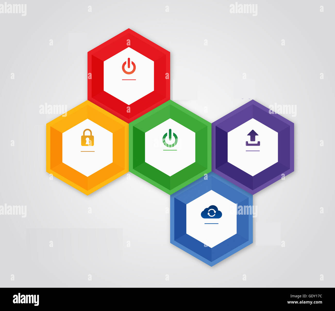 Infographic diagram of hexagons with icons Stock Photo - Alamy Infographic diagram of hexagons with icons Stock Photo - Alamy
