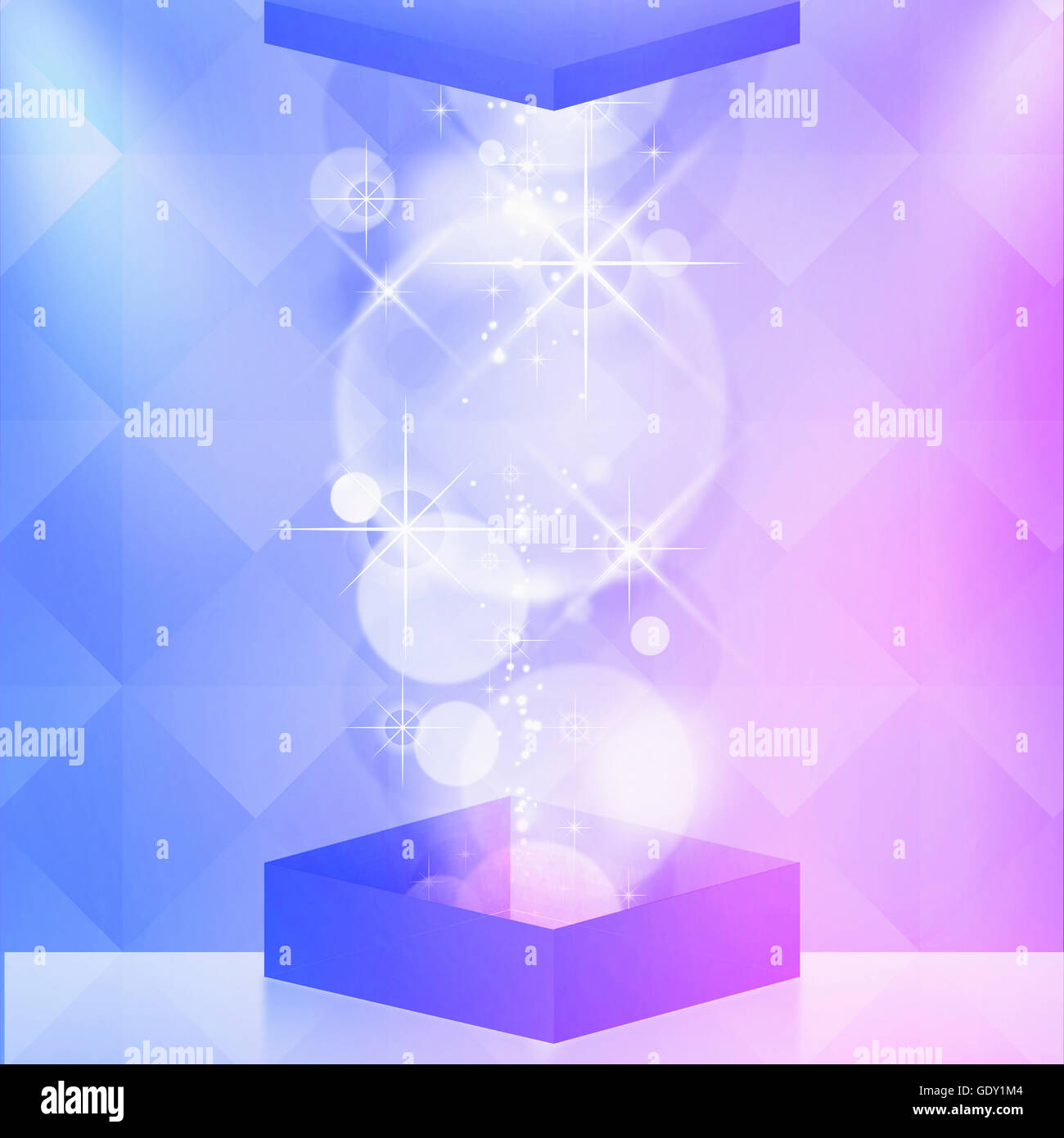 Light effect of circle in open box Stock Photo - Alamy
