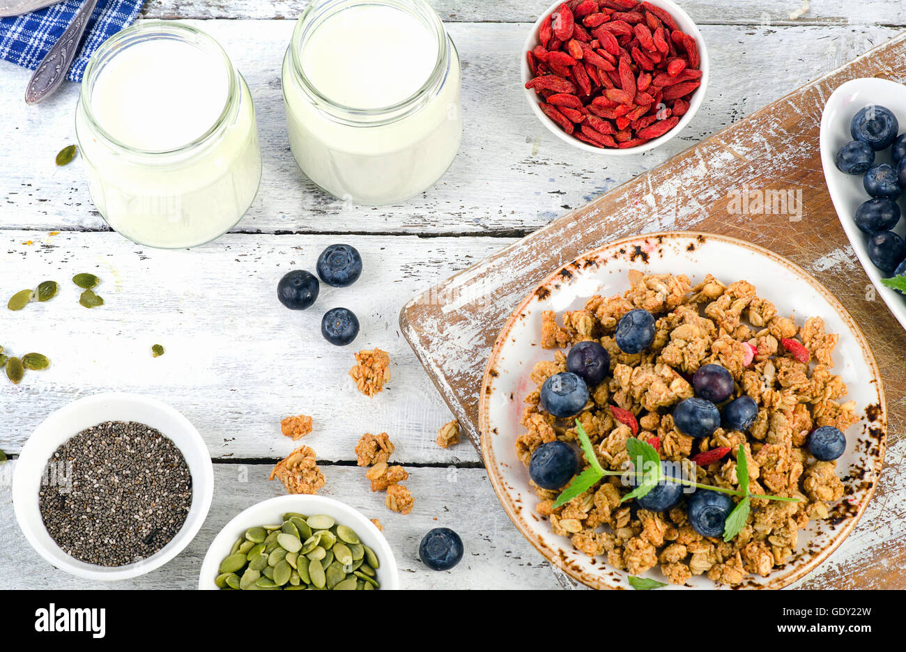 Breakfast top view hi-res stock photography and images - Alamy