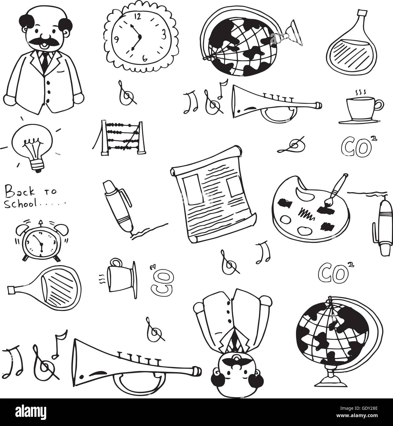 Doodle of school object vector art Stock Vector Image & Art - Alamy