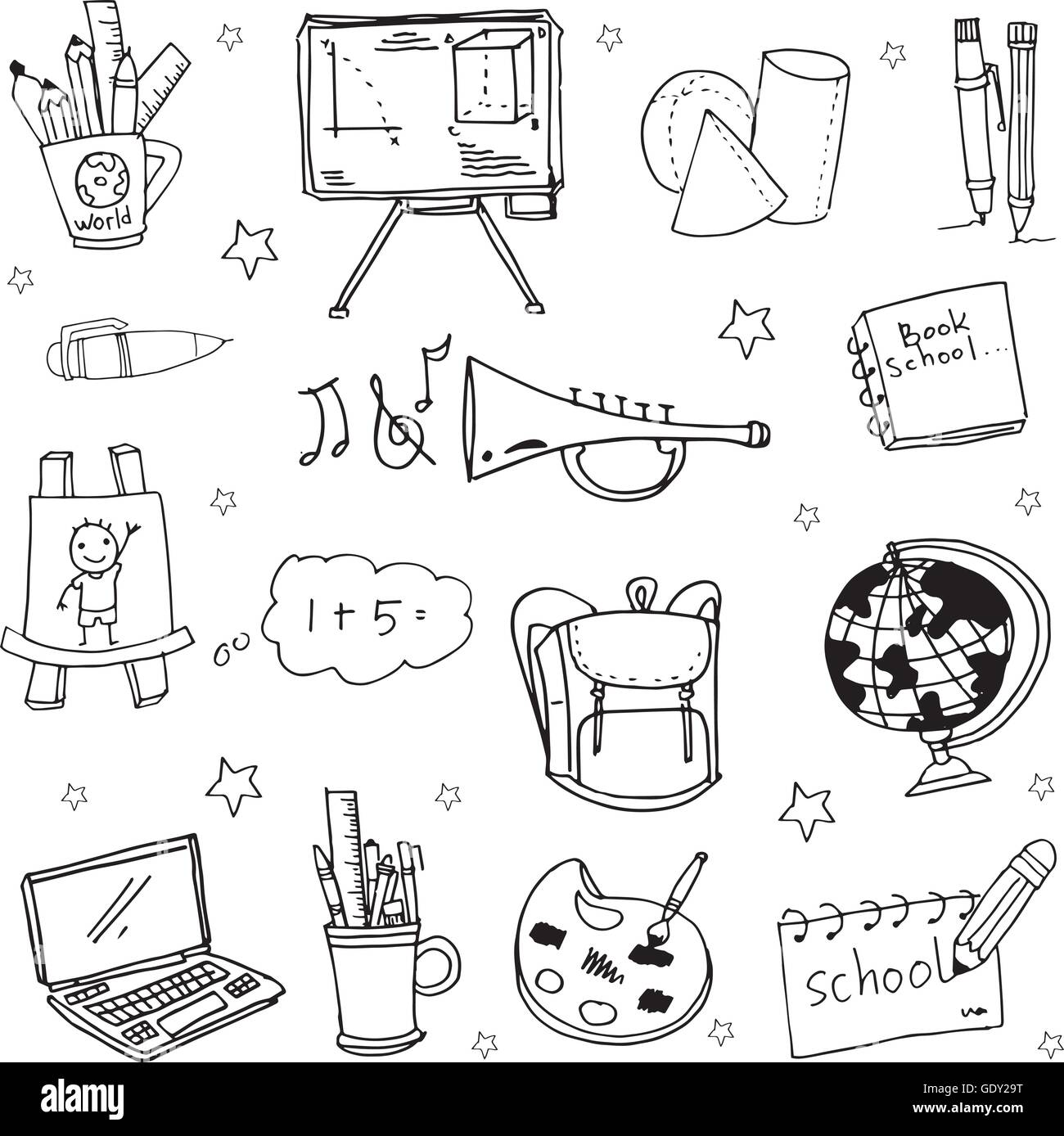Hand draw classroom supplies doodles hi-res stock photography and ... Hand draw classroom supplies doodles hi-res stock photography and ...