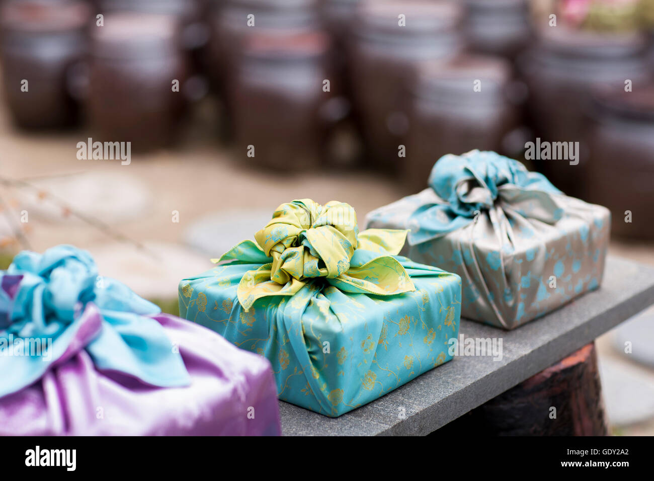 Traditional Korean present boxes Stock Photo - Alamy