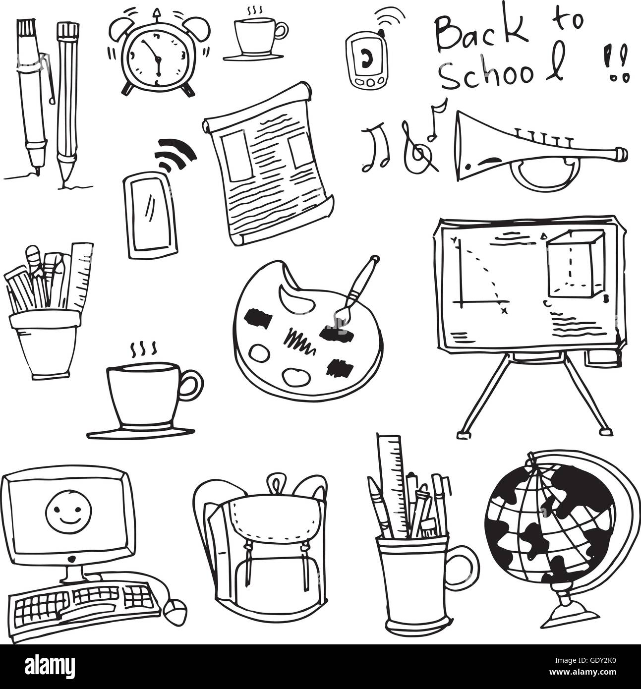 Back to school theme doodles Stock Vector Image & Art - Alamy